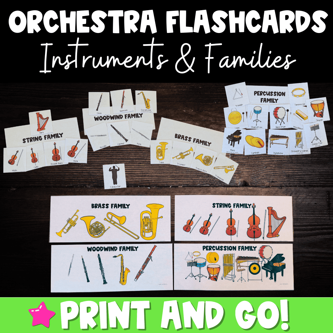 Orchestra Instrument Flashcards for Music Education - Wildflower Music ...